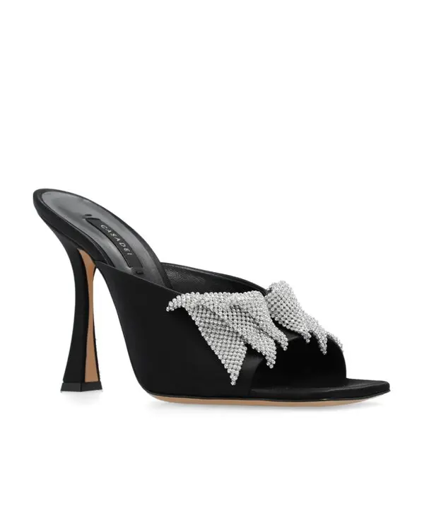 Casadei Butterfly Geraldine 100mm Satin Mules