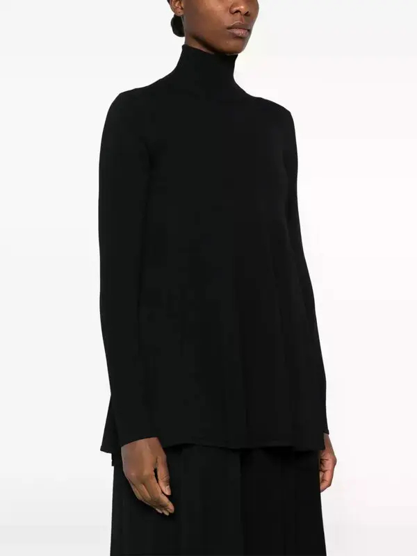 TOTEME Crepe Turtleneck Top - Black