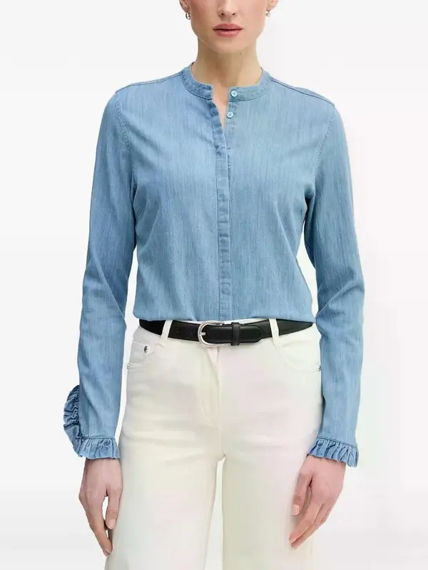 MOS MOSH Mattie Ruffled-cuff Shirt - Blue