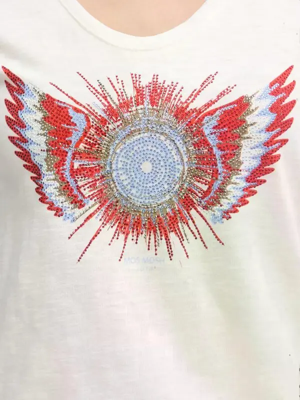 MOS MOSH Romi Embellished Graphic-print T-shirt