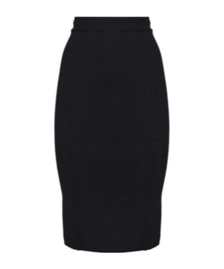 Pinko Logo Stitched Midi Skirt - Black