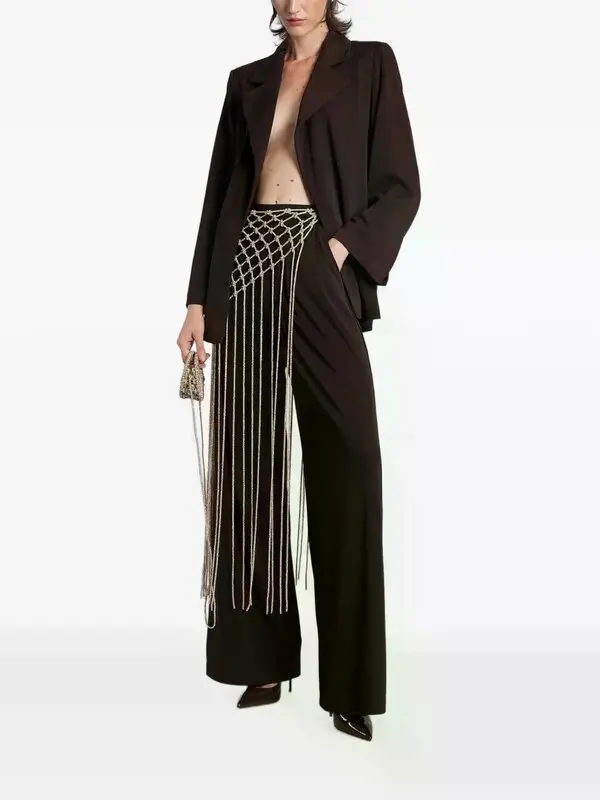HIBOURAMA Crystal Embellished Fringed Belt