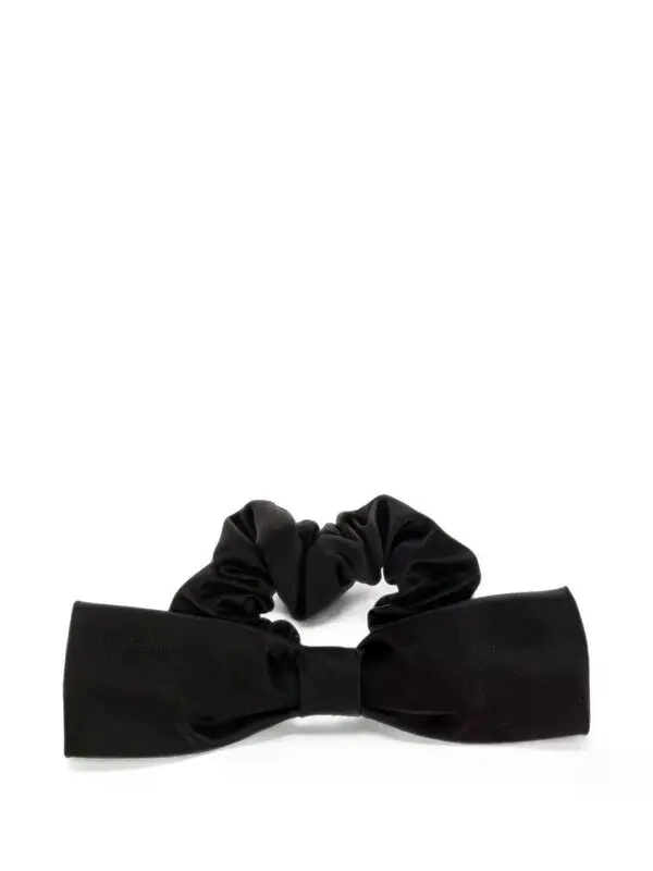Balenciaga Bow-detail Ruched Hair Tie - Black