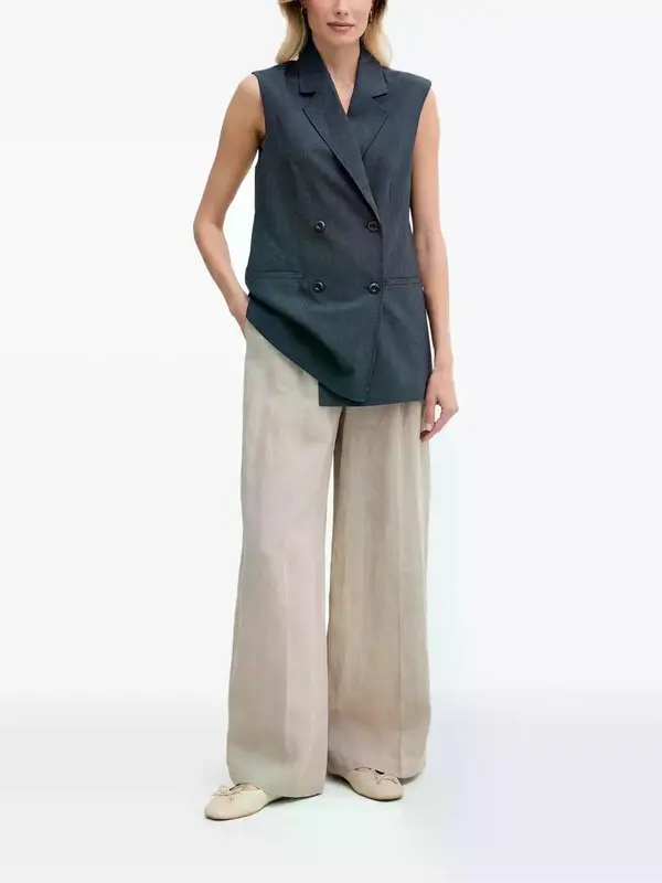 MOS MOSH Mmphiline Roy Double-breasted Sleeveless Blazer - Blue