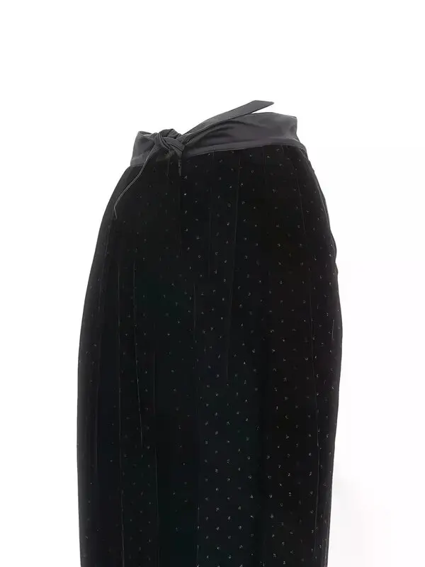 Emporio Armani Glitter-detail Self-tie Trousers - Black