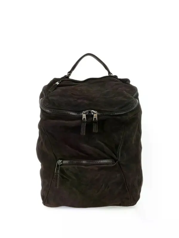 GIORGIO BRATO Wrinkled Leather Backpack - Brown