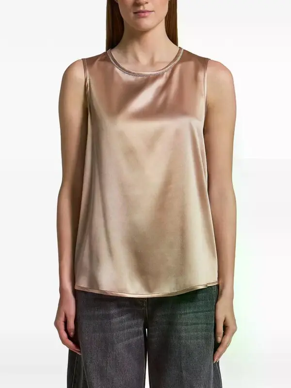 Peserico Beaded-trim Sleeveless Top