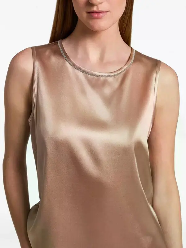 Peserico Beaded-trim Sleeveless Top