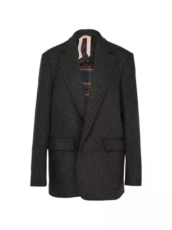 N°21 Melange-effect Notched-lapel Blazer - Grey