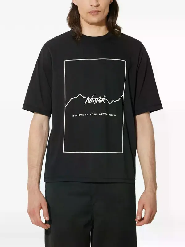NANGA Dry Mix Frame Logo-print T-shirt - Black