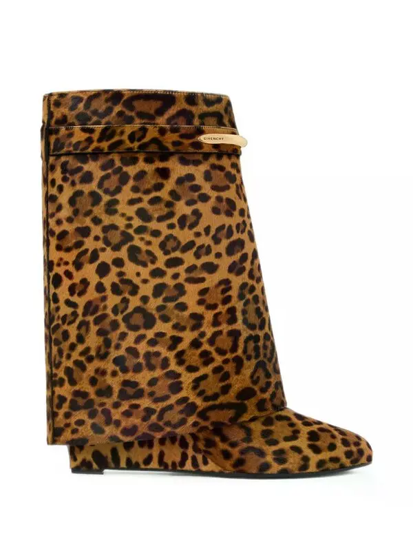 Givenchy Shark Pinch Leopard-print Ankle Boots - Brown