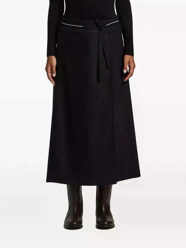 Peserico Wrap-style Belted Midi Skirt - Blue