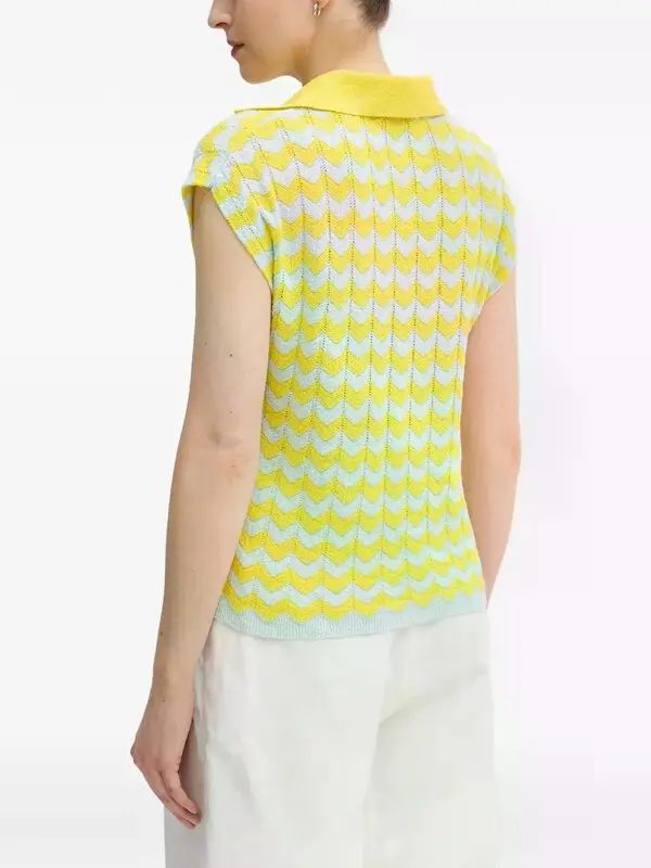OUI Zigzag Knit V-neck T-shirt