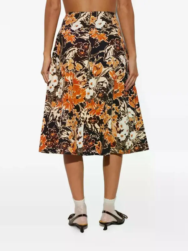 Marni Floral-print Midi Skirt