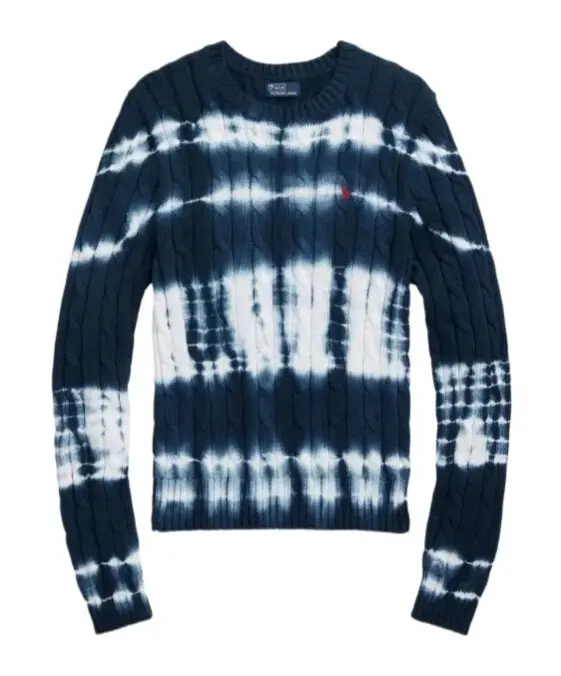 Polo Ralph Lauren Tie-dye Cable Knit Sweater - Blue