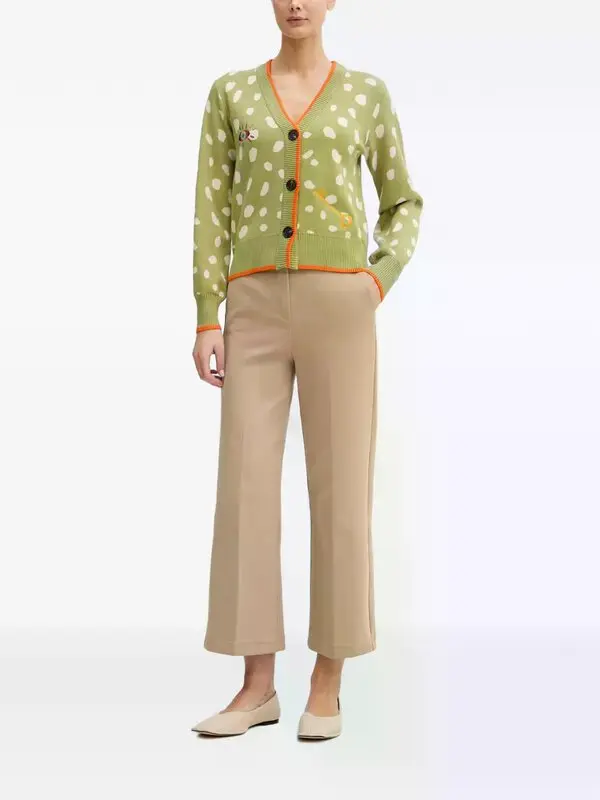 NEVER FULLY DRESSED Embroidered Fawn Cardigan With V-neck