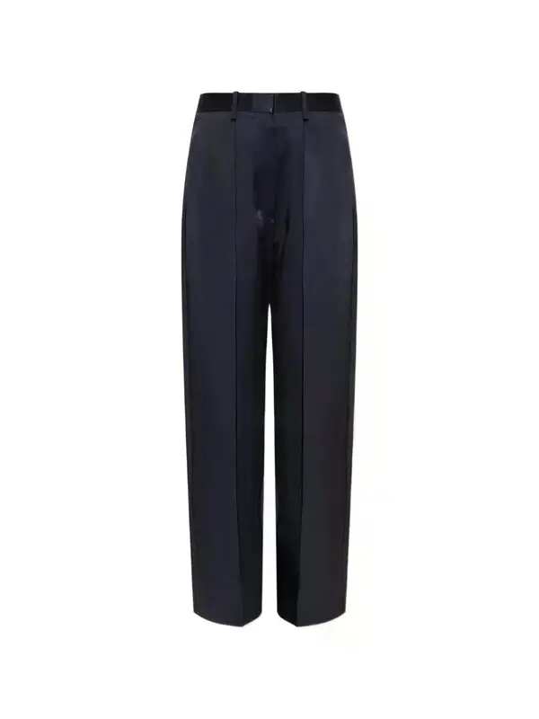 Victoria Beckham Cecilia Satin Pleated Trousers - Blue