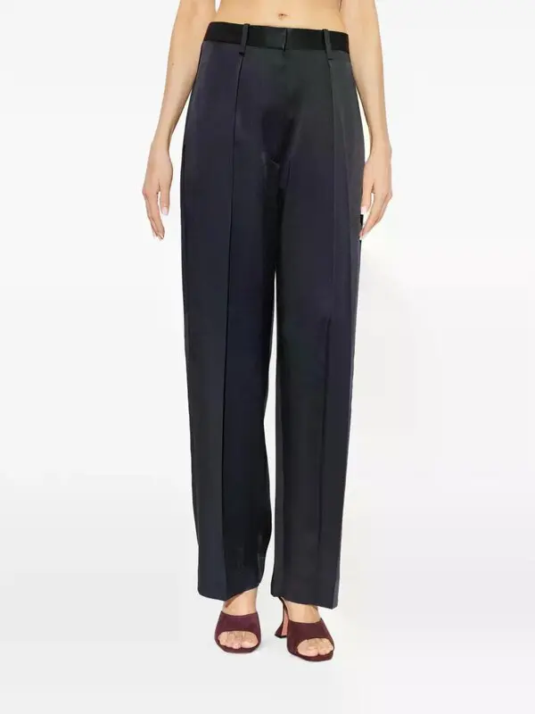 Victoria Beckham Cecilia Satin Pleated Trousers