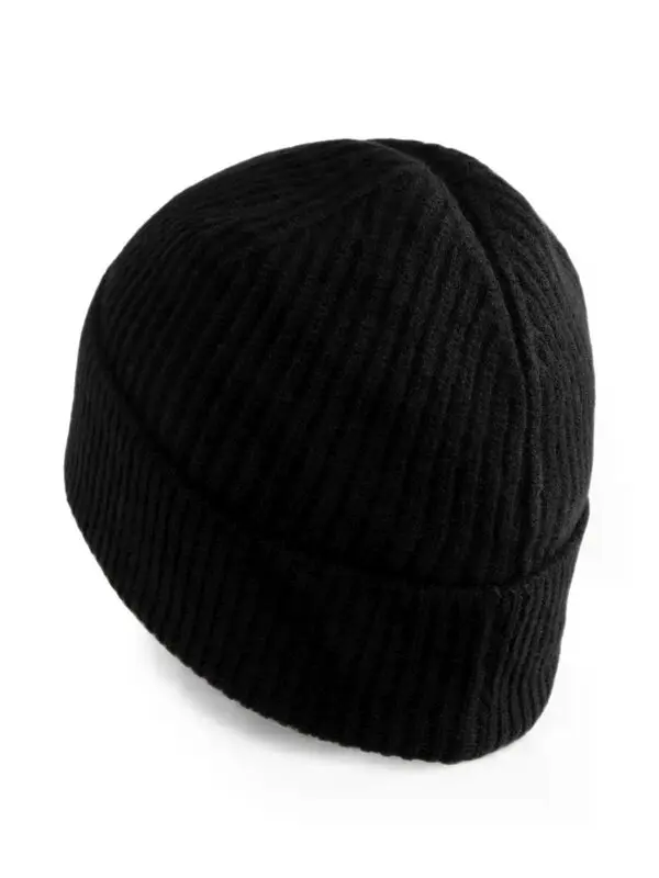 Casablanca Logo-patch Ribbed-knit Beanie Hat
