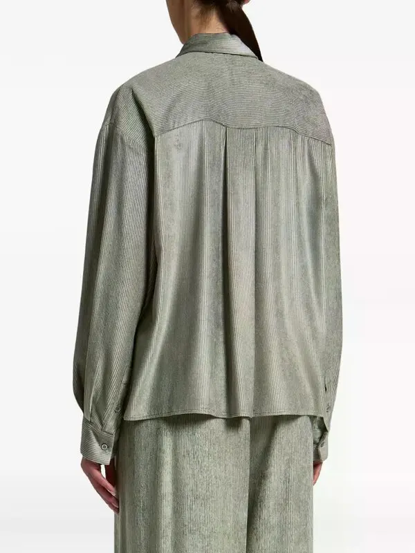 Peserico Corduroy Chest Pocket Shirt - Grey