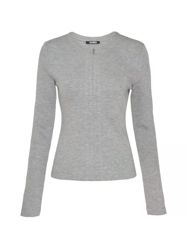CLUB21 COLLECTION Mira Zip-fastening Long-sleeve Sweater - Grey