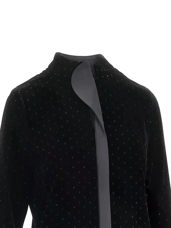 Emporio Armani Lurex-detail Velvet Shirt - Black