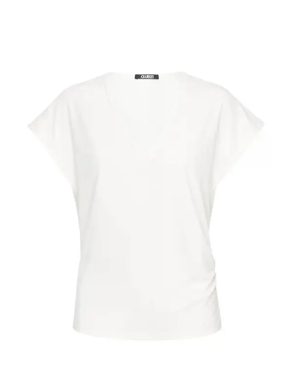 CLUB21 COLLECTION Leonie V-neck T-shirt - White