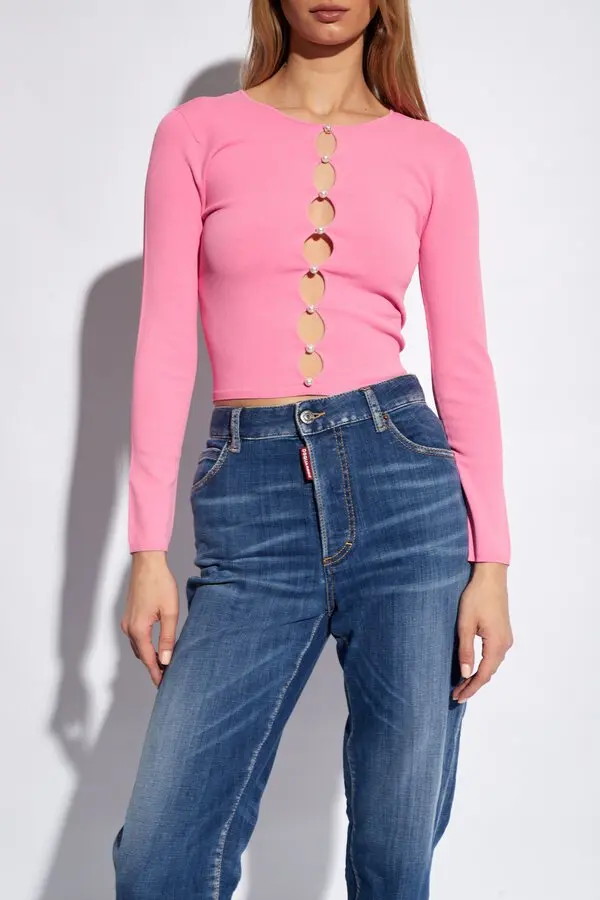 Dsquared2 Cut-out Detailed Long-sleeved Cardigan
