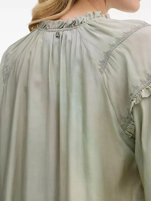 MOS MOSH Mmmarb Sansa Emb Ruffled Embroidered Blouse