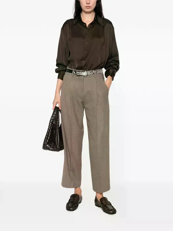 Dixie Satin Finish Button-up Shirt - Brown
