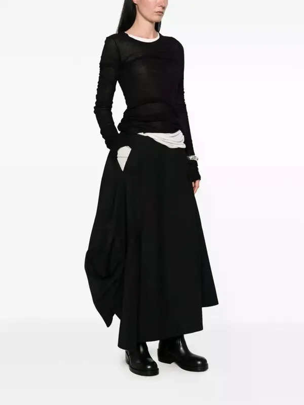 Comme Des Garçons Asymmetric Draped Wool Skirt