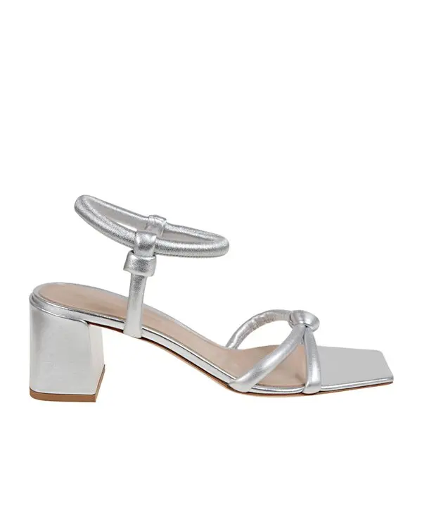 GIANVITO ROSSI Juno Knot Detailed Sandals - Silver