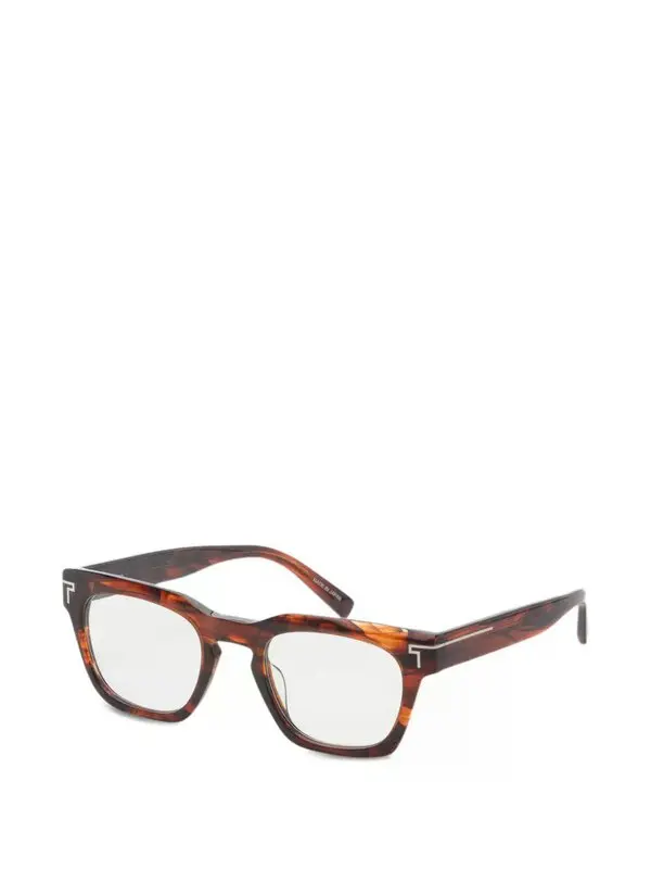 Tumi Tortoiseshell-effect Square-frame Eyeglasses - Brown