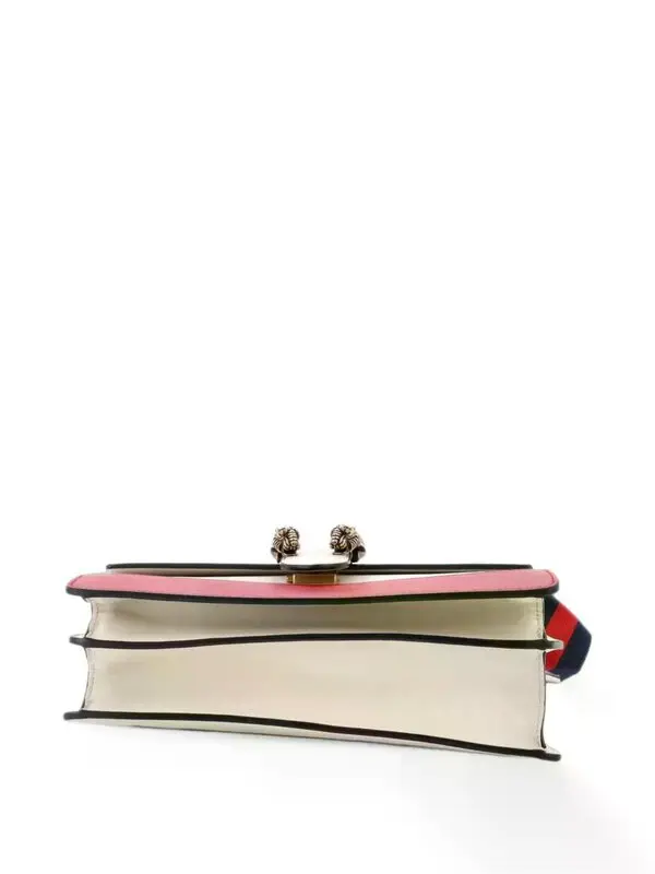 Gucci Dionysus Bamboo Top Handle Bag Colorblock Leather Medium Satchel - White