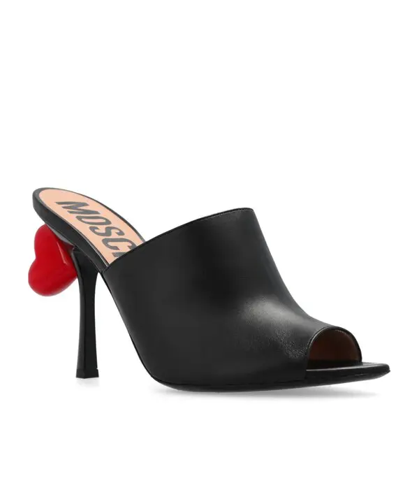 Moschino Heart-detail Open Pointed-toe Mules