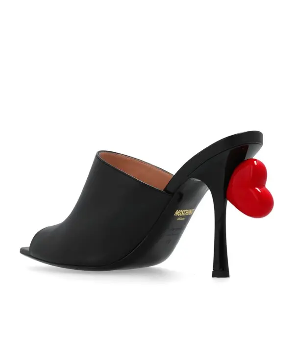 Moschino Heart-detail Open Pointed-toe Mules