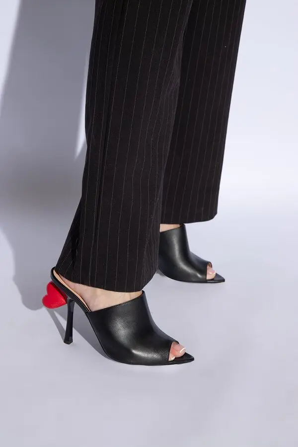 Moschino Heart-detail Open Pointed-toe Mules