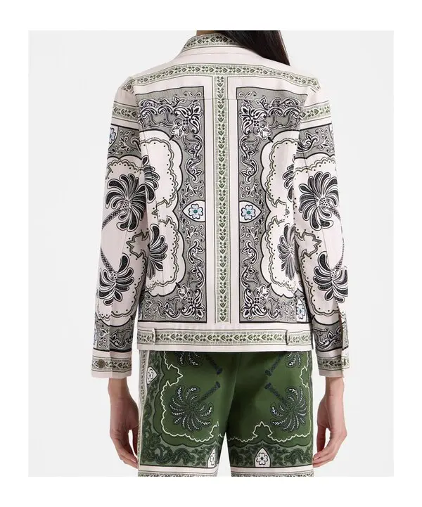 La DoubleJ Jj Denim Jacket With Patterned Print - Nude