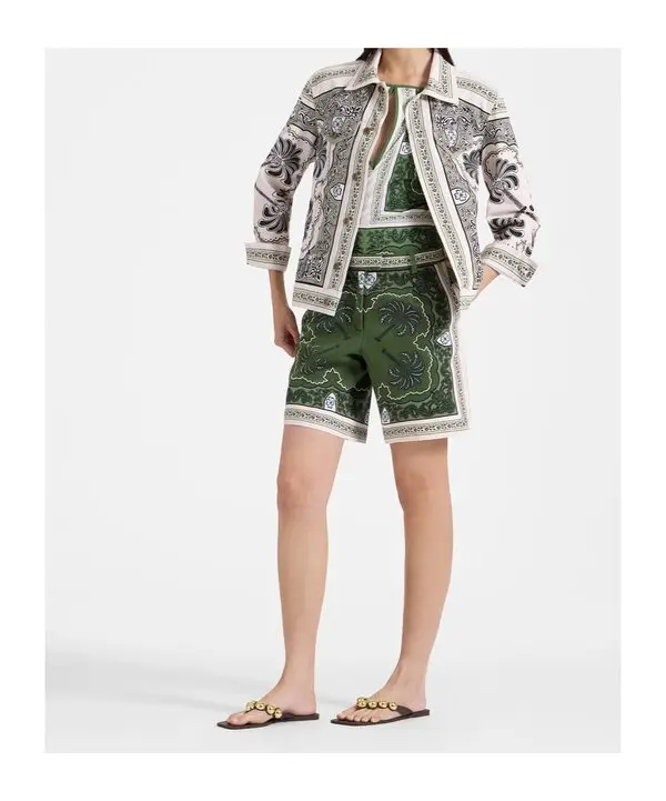 La DoubleJ Jj Denim Jacket With Patterned Print - Nude