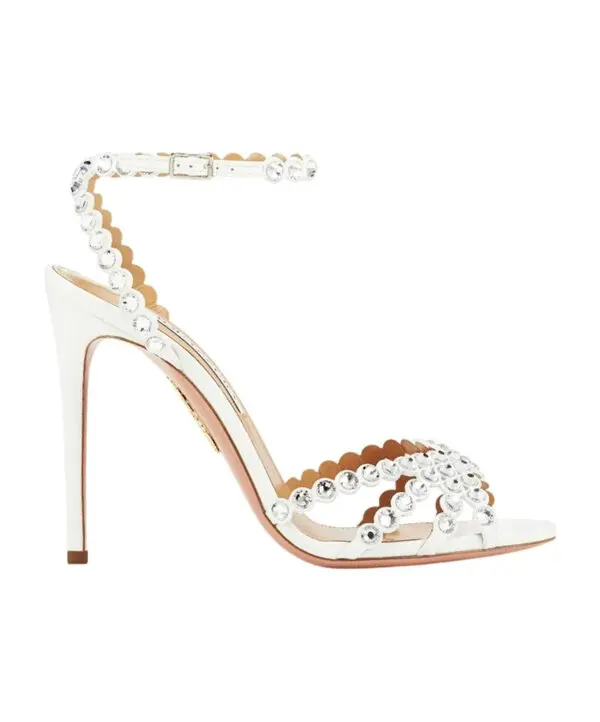 AQUAZZURA Tequila Crystal-embellished 115mm Sandals - White