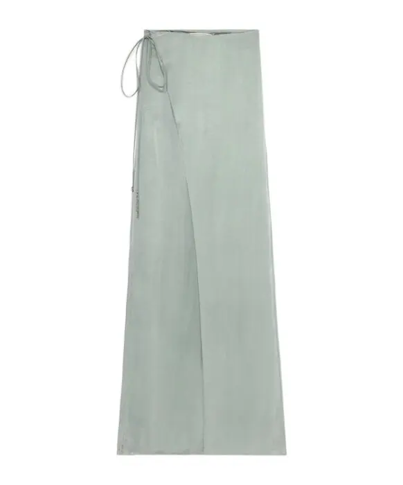 Blumarine High Waisted Wrap Detail Trousers - Gray