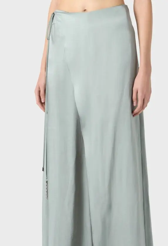 Blumarine High Waisted Wrap Detail Trousers - Gray