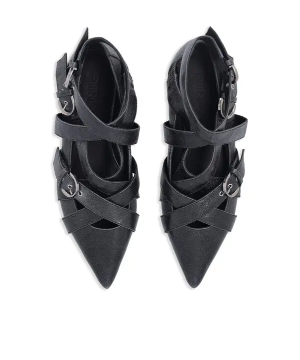 Pinko Gianira Leather Ballerina Shoes