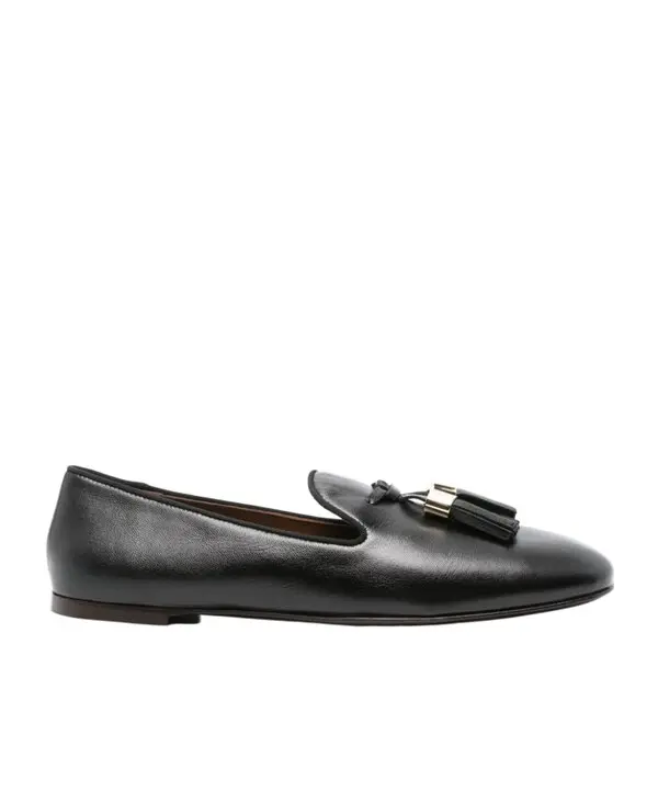 GIUSEPPE ZANOTTI Leather Tassel Flats - Black