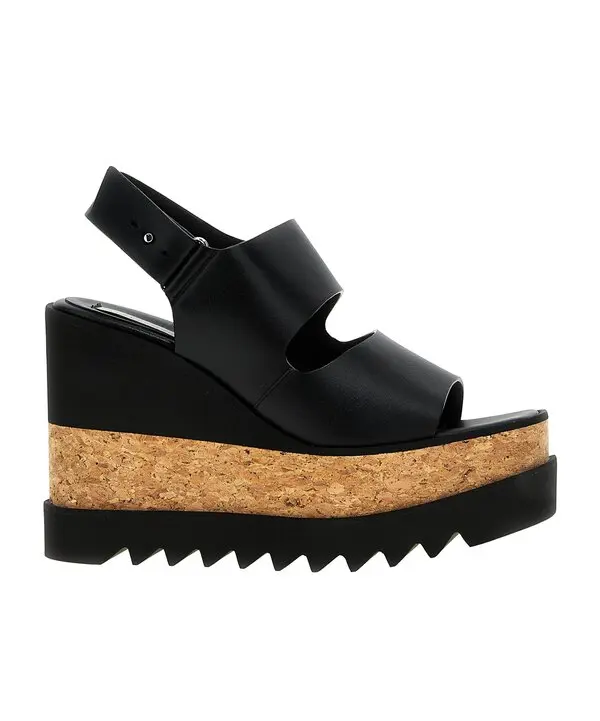 Stella McCartney Sneak-elyse Wedge Sandals - Black