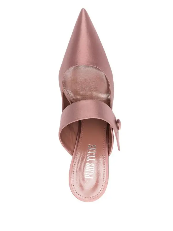 Paris Texas Pointed Toe Satin Mules