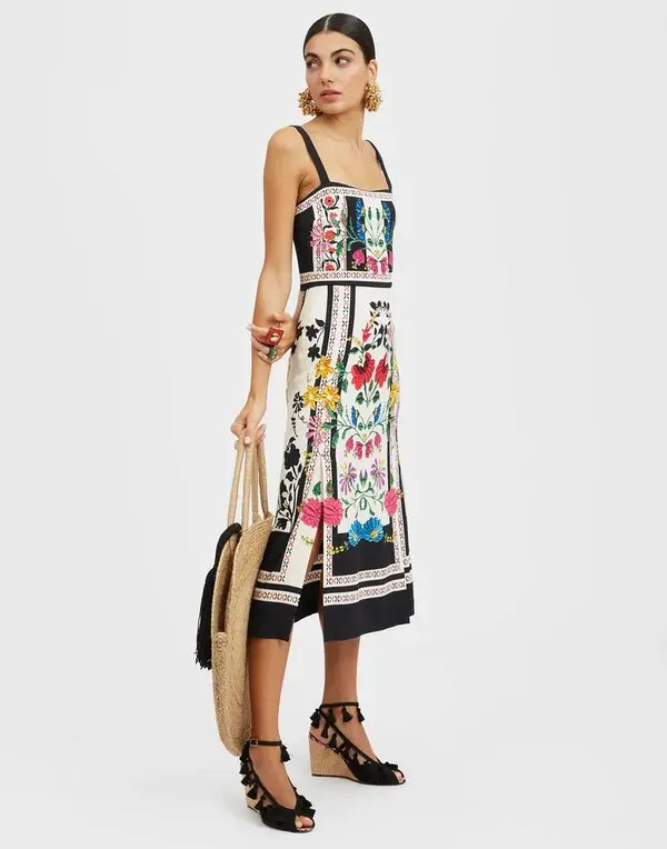 La DoubleJ Floral Print Maxi Dress With Spaghetti Straps