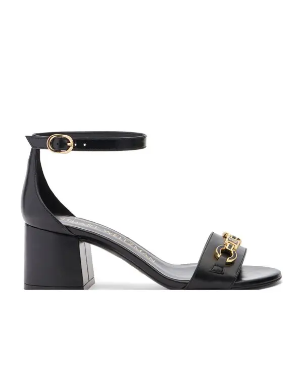 STUART WEITZMAN Signature 70mm Leather Sandal With Horsebit Detail - Black