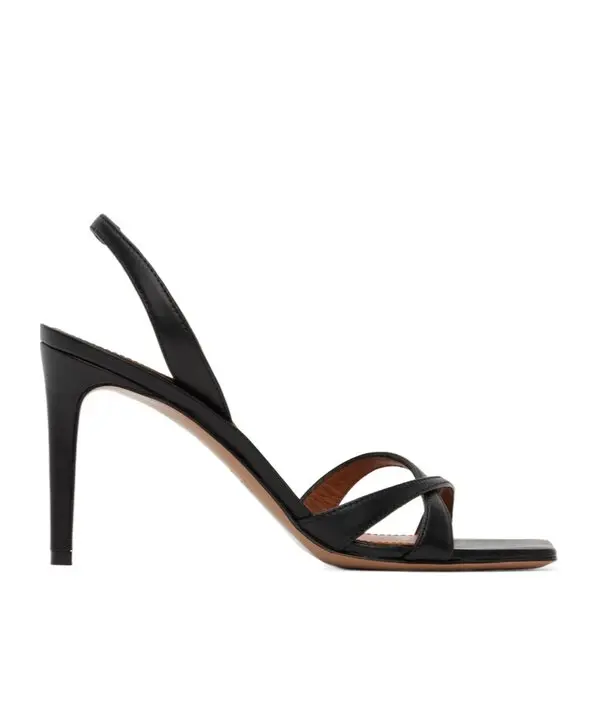 Paris Texas 85mm Square-toe Heeled Sandals - Black