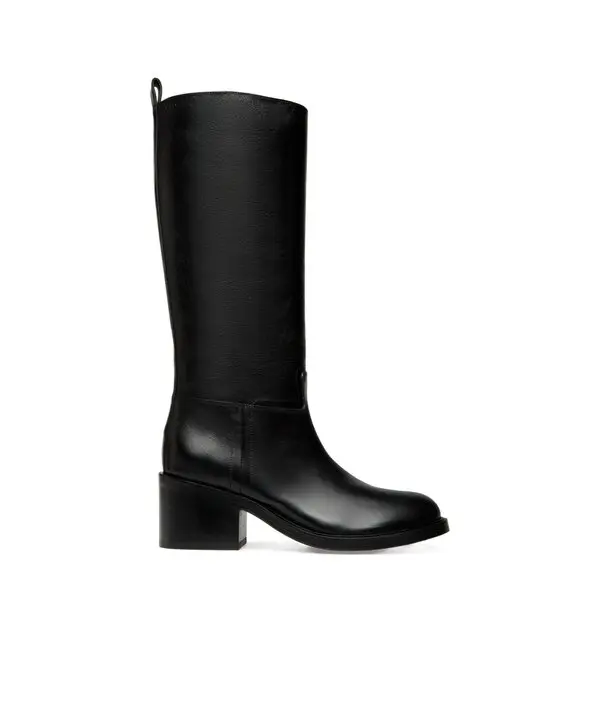 Bally Peggy Pull-on Knee-high Boots With Thick Heel - Black